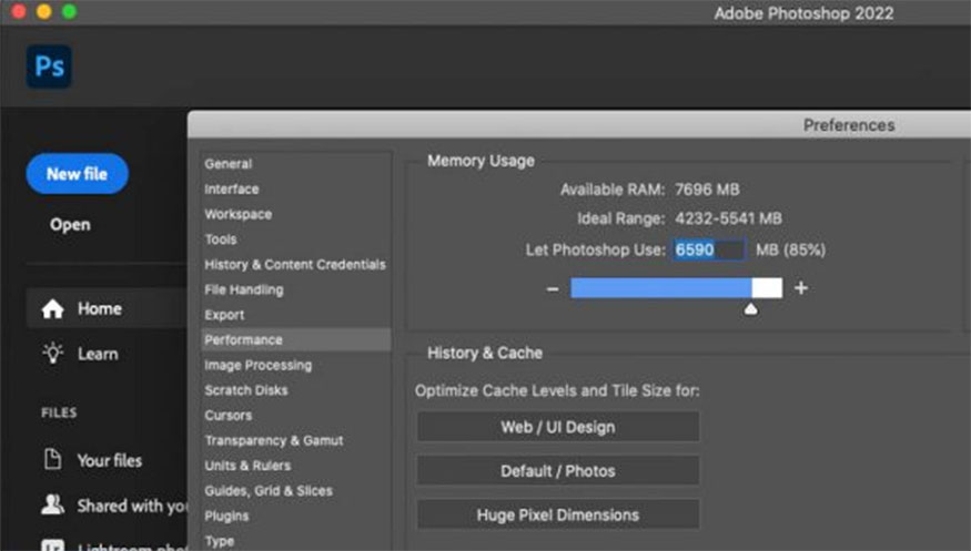 Instructions on how to reset Photoshop to default